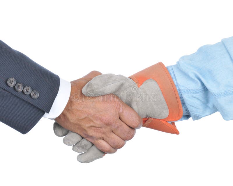 Businessman and Worker Handshake Stock Photo - Image of deal, caucasian ...