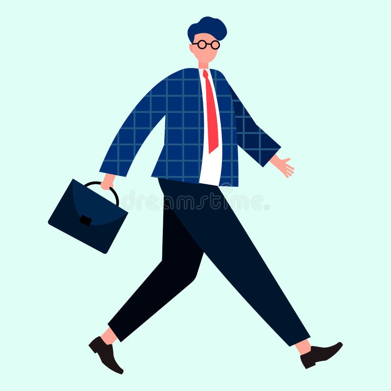 Businessman or Worker is in a Hurry To Work Stock Vector - Illustration ...