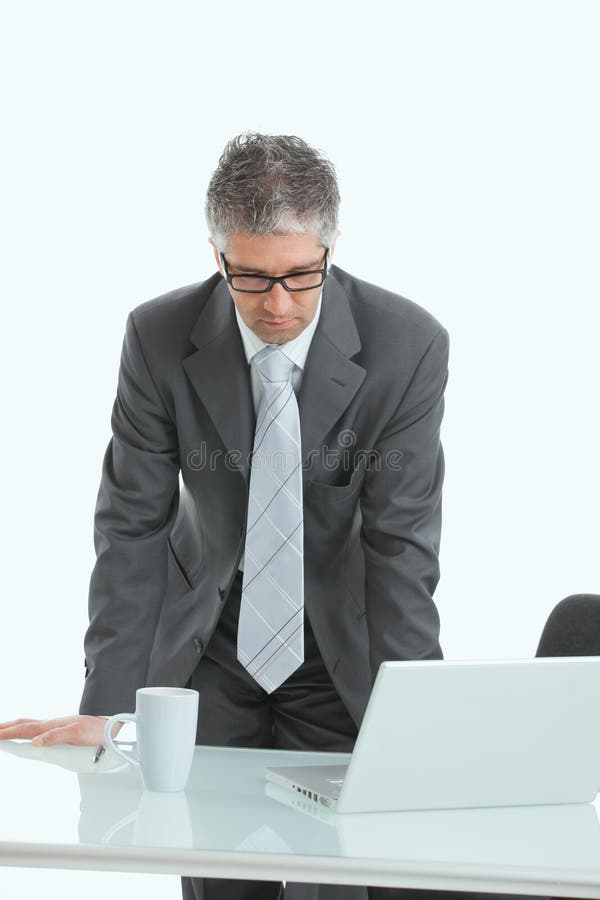 Businessman working stock image. Image of leader, leaning - 11494057