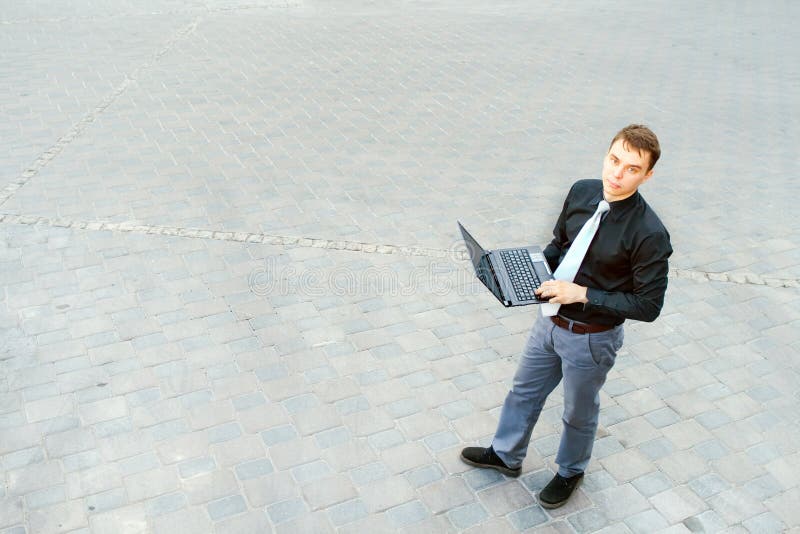 Businessman is always Working Stock Image - Image of young, outdoor ...