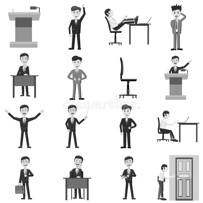 Businessman Icons Set Gray Stock Illustrations – 523 Businessman Icons ...