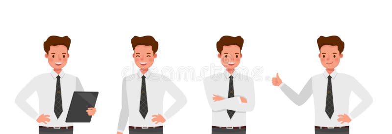 Businessman Working Character Design Set. Vector Design. No2 Stock ...