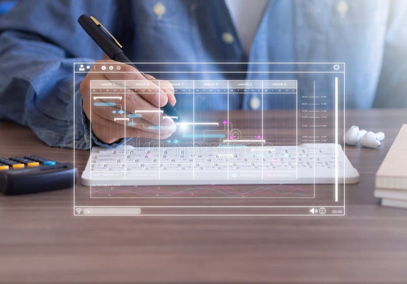 Businessman Working with Computer in Business Analytics and Data ...