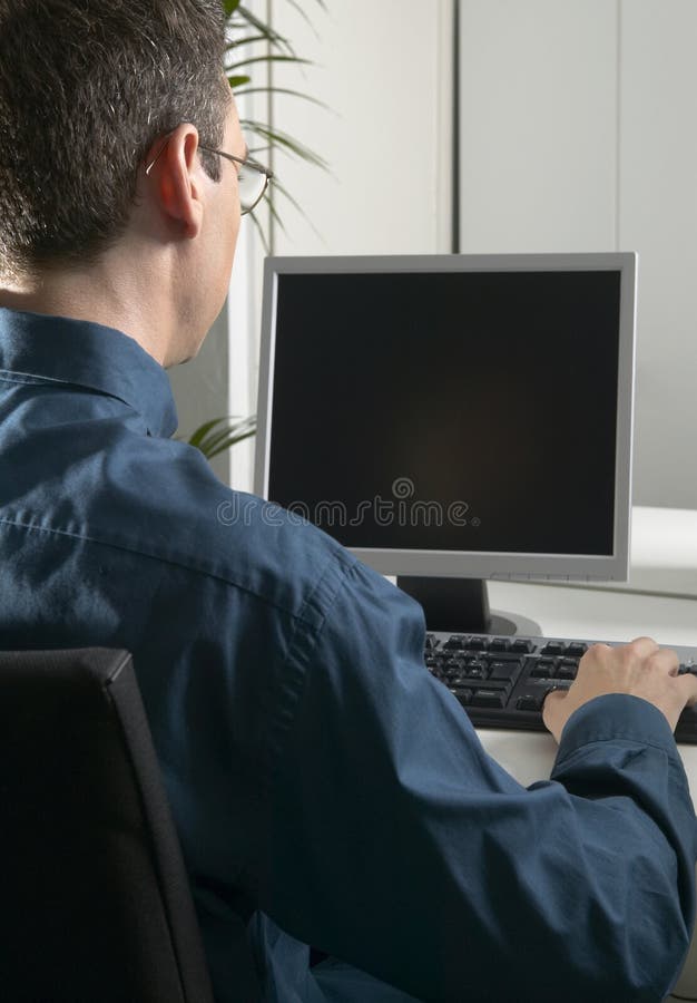 Business Man Working on Computer Stock Photo - Image of businessman ...