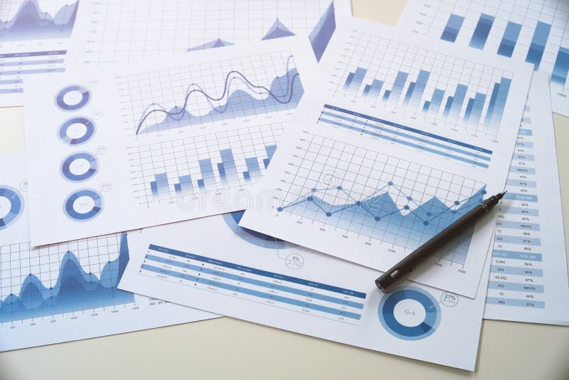 Businessman Working Data Document Graph Chart Report Marketing Research ...