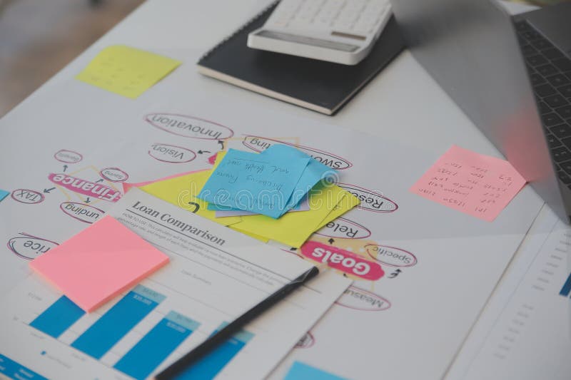 Businessman Working Data Document Graph Chart Report Marketing Research Development Planning ...