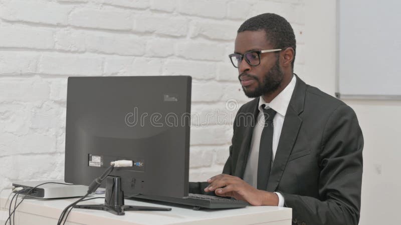 Businessman Working on a Desktop Computer Stock Video - Video of ...