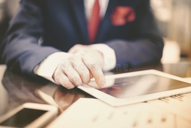 Businessman Working with Digital Tablet at Office Stock Image - Image ...
