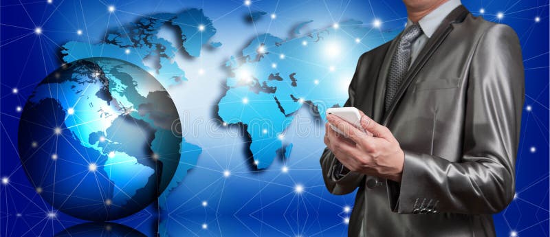 Businessman Working with Globalization Concept Stock Image - Image of ...