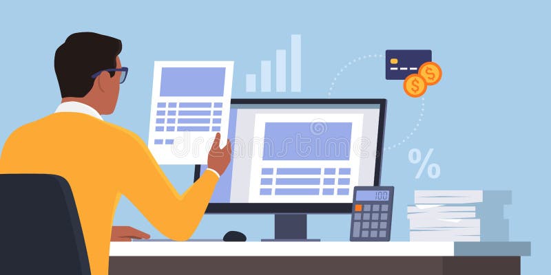 Checking Paperwork Stock Illustrations – 723 Checking Paperwork Stock ...