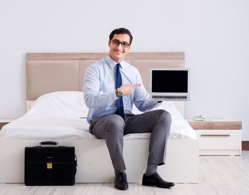 Businessman Working in Hotel Room Stock Image - Image of holiday, hours ...
