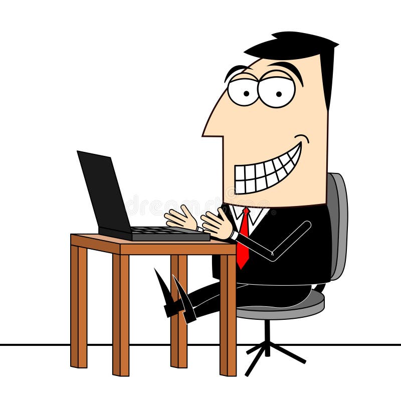 3D working behind a desk stock illustration. Illustration of career ...