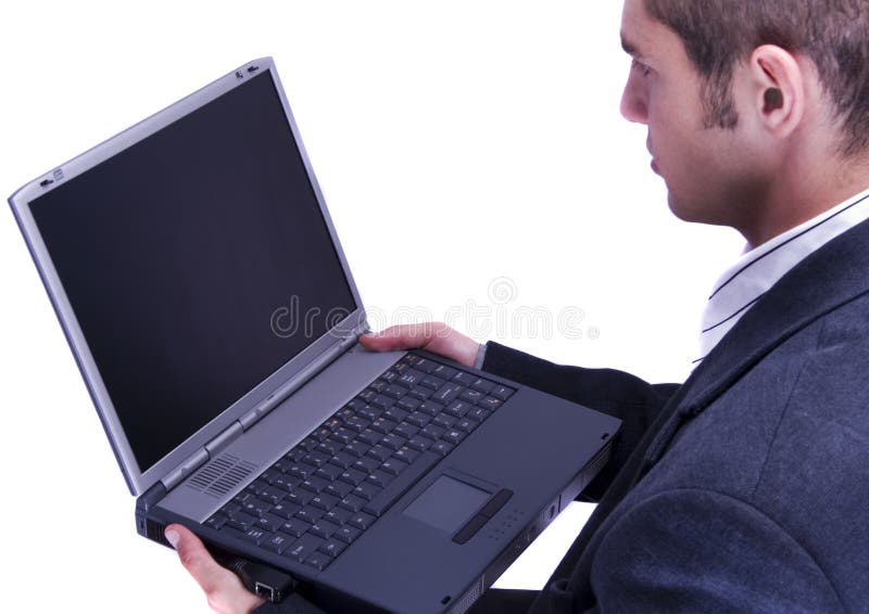 Businessman Working on Laptop Stock Photo - Image of achievement ...