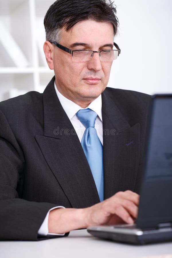 Businessman is Working on Laptop Stock Photo - Image of lawyer ...