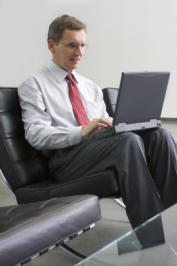 Businessman Working with Laptop Computer Stock Image - Image of ...