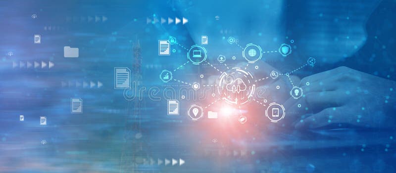 Businessman Working on Laptop Computer,online Electronic Document ...