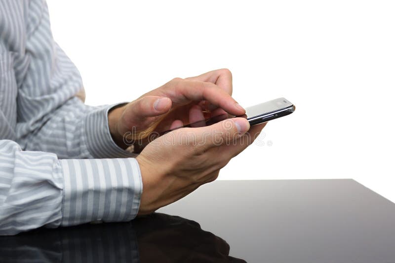 Businessman is Working on Tablet and Using Smart Phone Stock Image ...