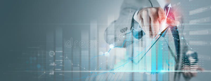 Businessman Working with Modern Computer Virtual Dashboard Analyzing ...