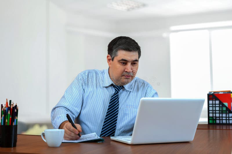 Businessman Working in the Office Stock Image - Image of working, happy ...