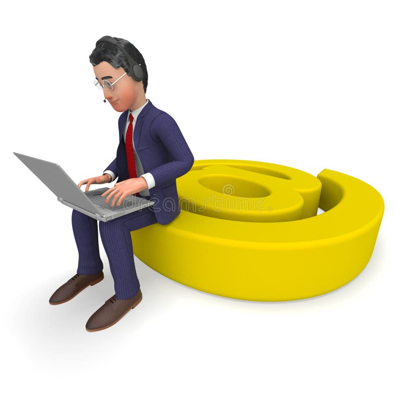Businessman Working Online Shows World Wide Web and Communicate Stock ...