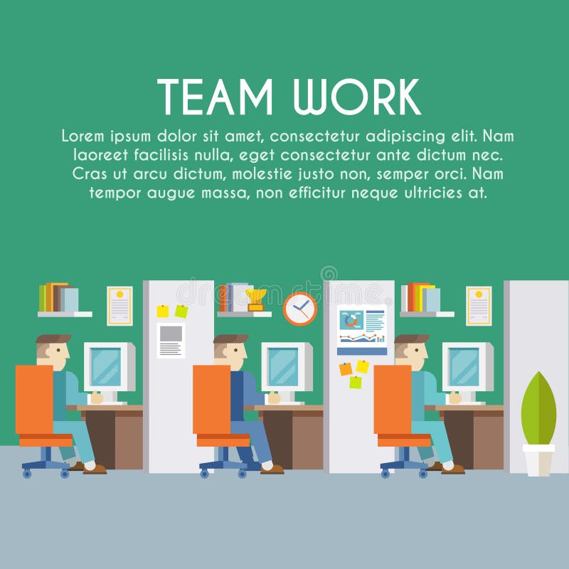 Businessman Working Poster stock vector. Illustration of design - 48621187