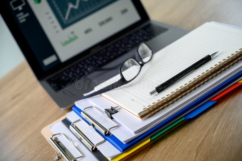 Businessman Working Reading Documents Graph Financial To Job Succes ...