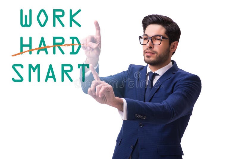 Businessman in Working Smart Not Hard Concept Stock Photo - Image of ...