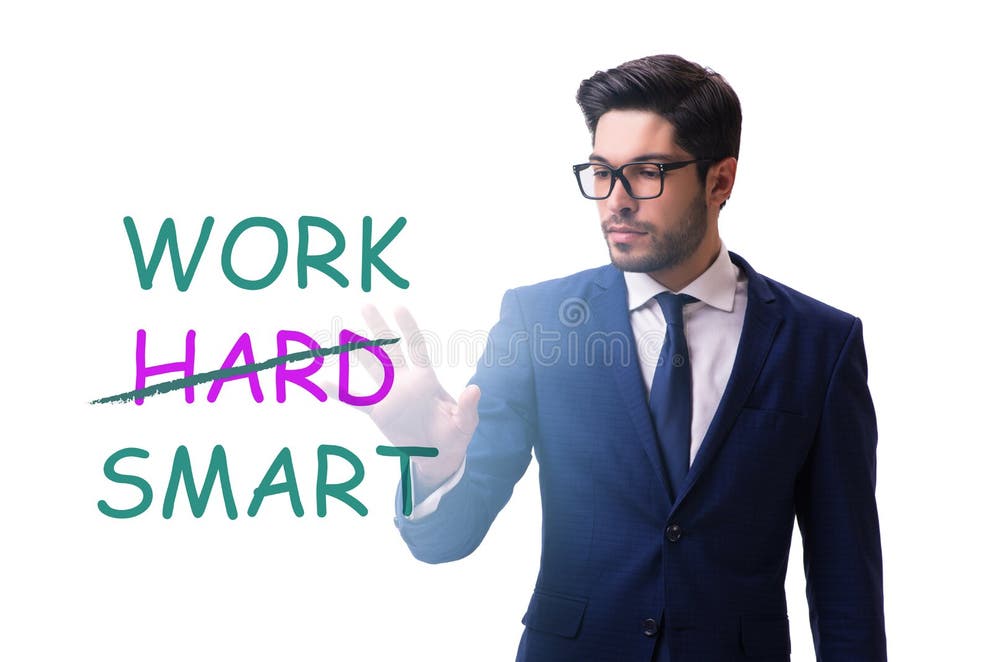 Businessman in Working Smart Not Hard Concept Stock Illustration ...