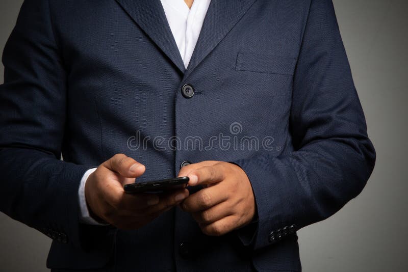 Businessman Working with Smartphone Modern Devices Communication ...