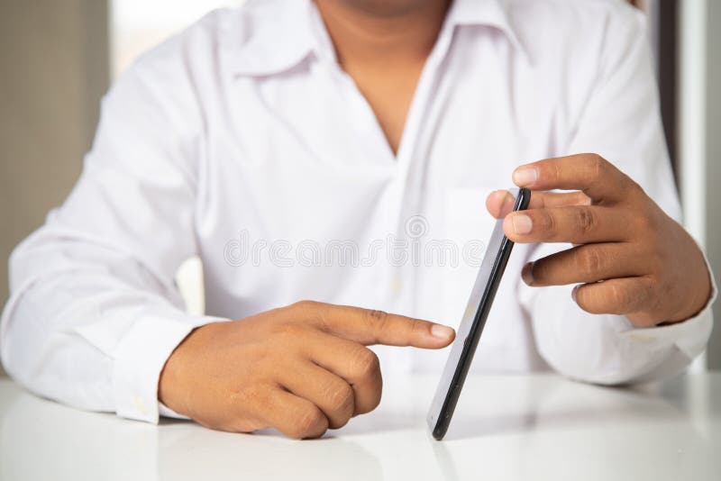 Businessman Working with Smartphone Modern Devices Communication ...