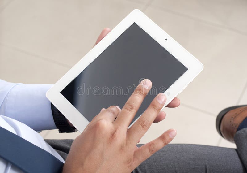 Businessman Working on Tablet Stock Image - Image of office, connection ...