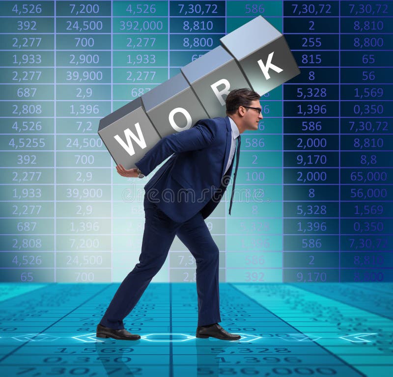 Businessman Working Too Hard in Business Concept Stock Photo - Image of ...
