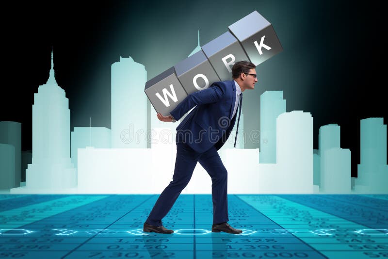 The Businessman Working Too Hard in Business Concept Stock Image ...