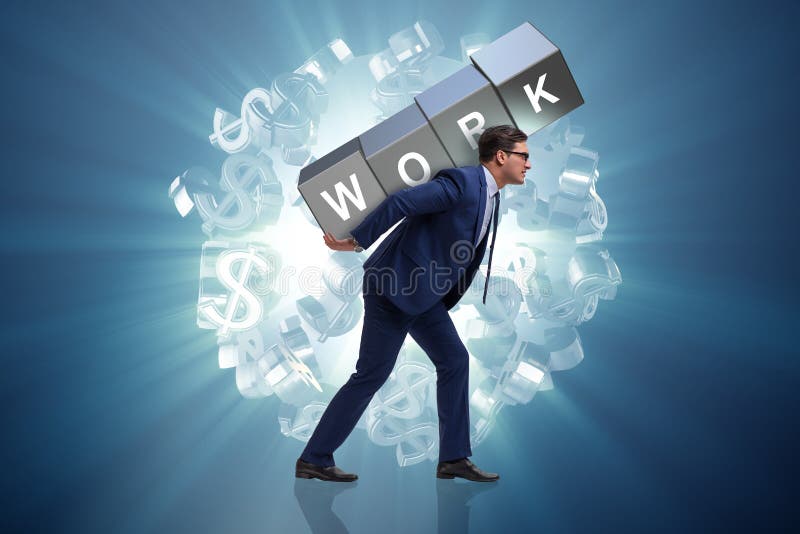 The Businessman Working Too Hard in Business Concept Stock Illustration ...
