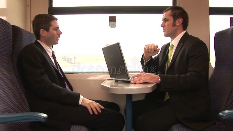 Businessman Working on a Train Stock Footage - Video of male, laptop ...