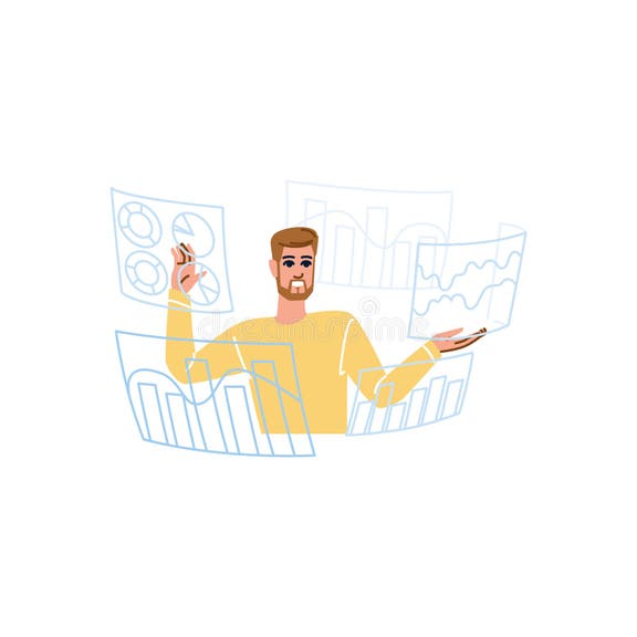 Businessman Analyzing Data Charts and Graphs, Making Business Decisions ...