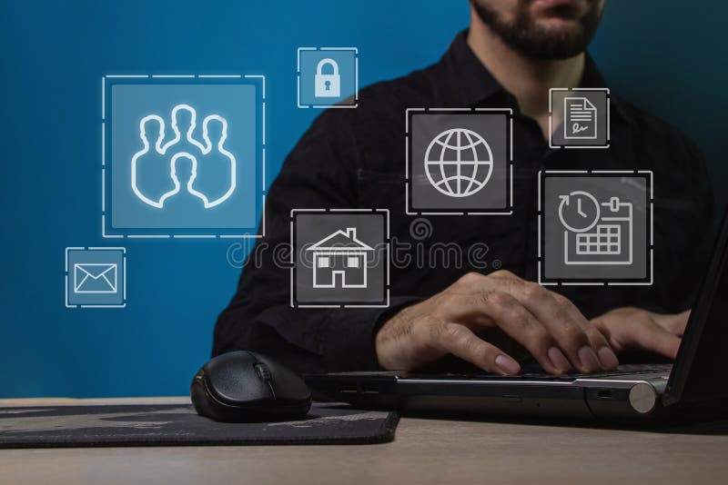 The Businessman Works on the Internet. the Concept of Freelancing and ...