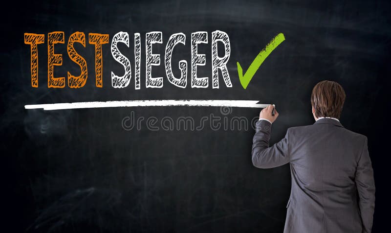 Businessman Writes Testsieger in German Test Winner on Blackbo Stock ...