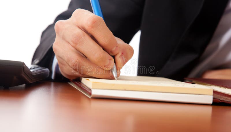 Businessman Writing Document Stock Image - Image of sign, paperwork ...