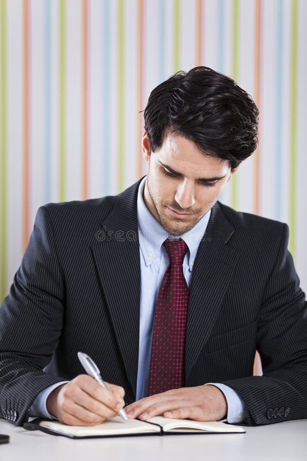 Businessman Writing on the Whiteboard Stock Image - Image of screen ...
