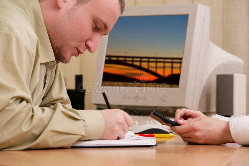 Businessman Writing Down Notes Stock Photo - Image of portrait ...