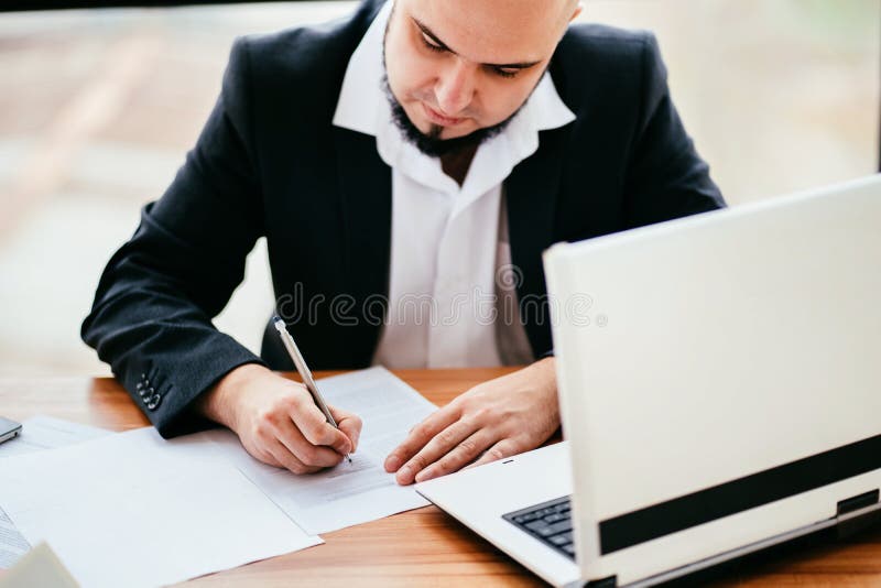 Businessman Writing Down Notes on Notebook Stock Image - Image of ...