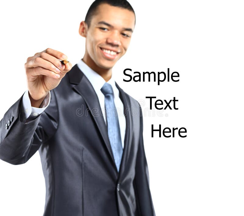 Businessman writing stock photo. Image of people, copy - 31207436