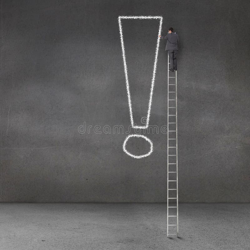 Businessman Writing an Exclamation Mark Stock Illustration ...