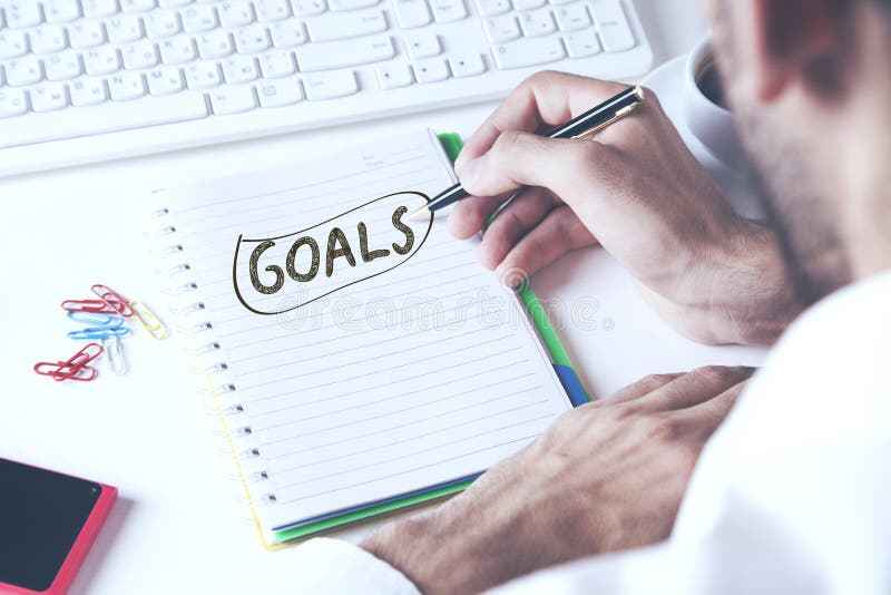 Businessman Writting Goals on Notepad Stock Image - Image of ...
