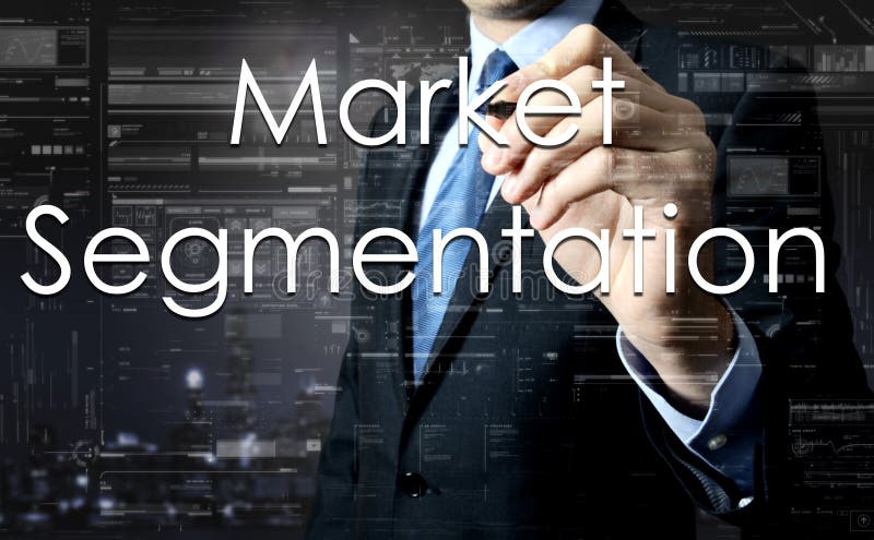 Businessman Writing Market Segmentation on Virtual Screen Stock Photo ...