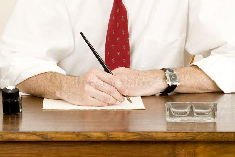 Businessman Writing on a Paper Stock Photo - Image of signature ...
