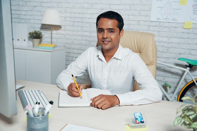 Businessman Writing Plan in Notepad Stock Image - Image of business ...