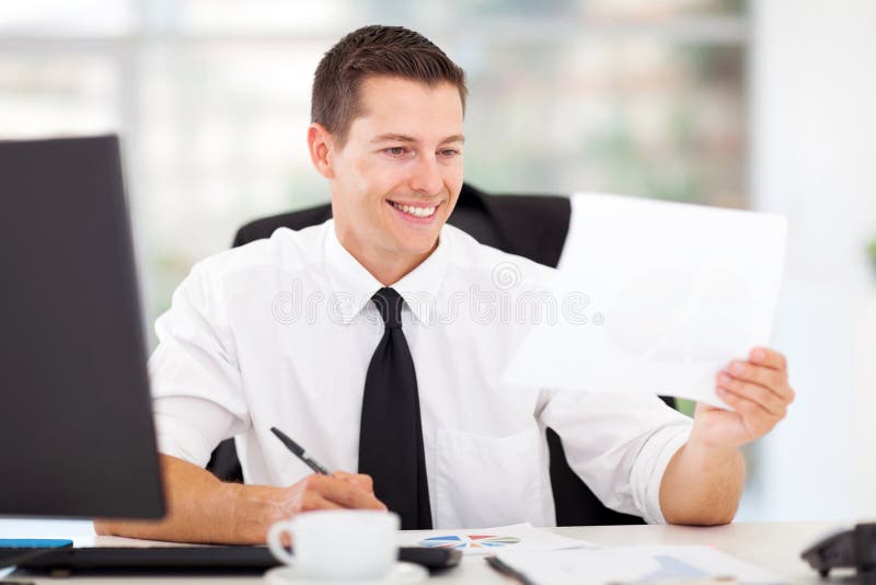 Businessman writing report stock image. Image of collar - 34015985