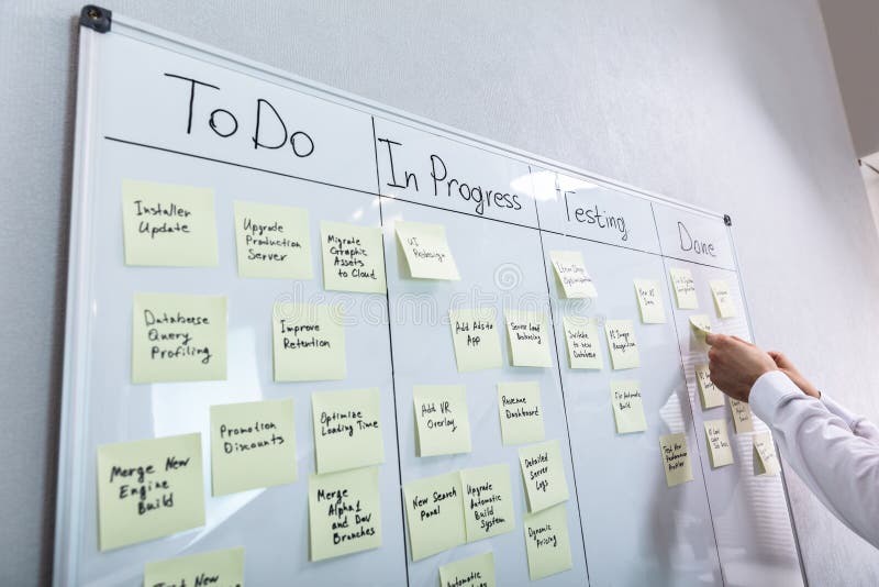 Businessman Writing on Sticky Notes Stock Photo - Image of black ...